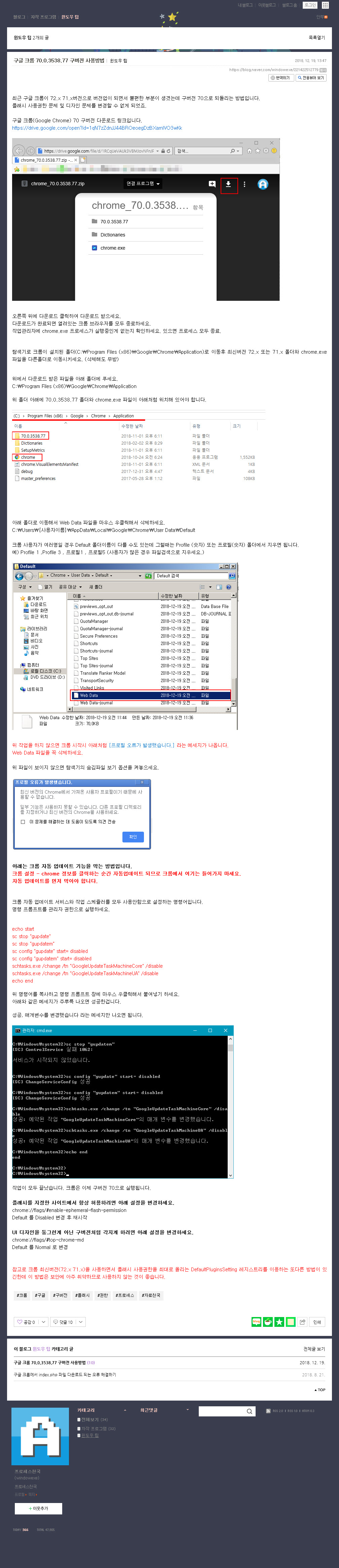 OMNIBUSCODE [WebBrowser] - 크롬 자동업데이트 막기