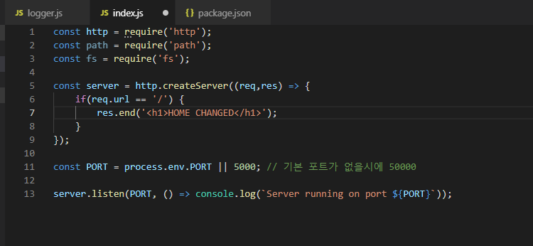 OMNIBUSCODE [Node.js] - nodemon 설치 및 활용